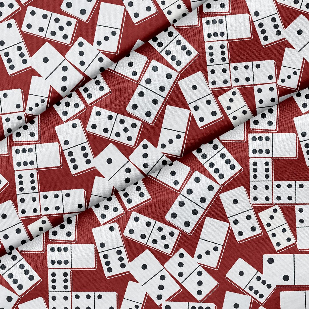 Domino Game Theme Fabric, Premium Quality Fabric - for Quilting, DIY ...