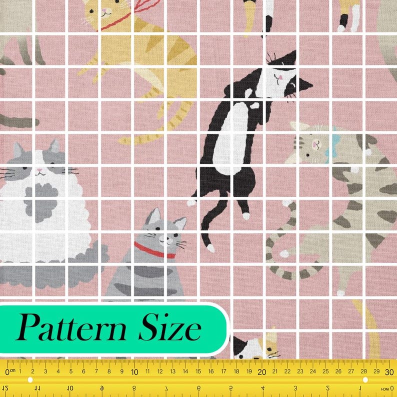 Funny Cartoon Cat Theme Fabric, Premium Quality Fabric - for Quilting ...