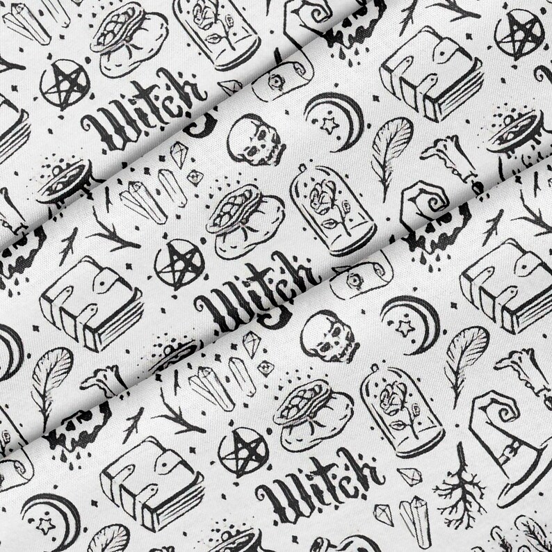 Witch Magic Theme Fabric, Premium Quality Fabric - for Quilting, DIY ...