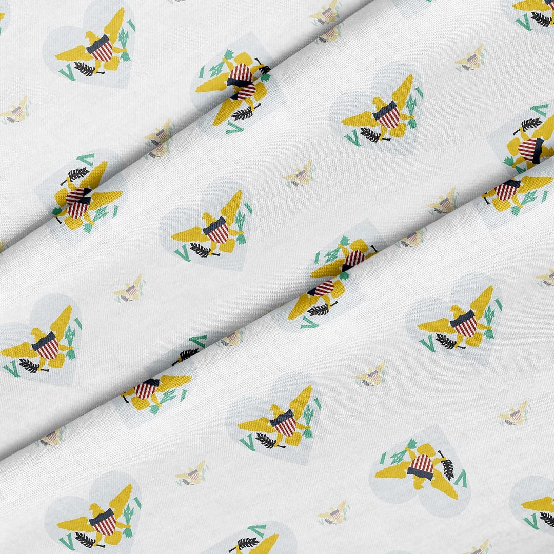 Virgin Island Flag Theme Fabric, Premium Quality Fabric - for Quilting ...