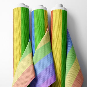 Knitted Rainbow Theme Fabric, Premium Quality Fabric - for Quilting ...