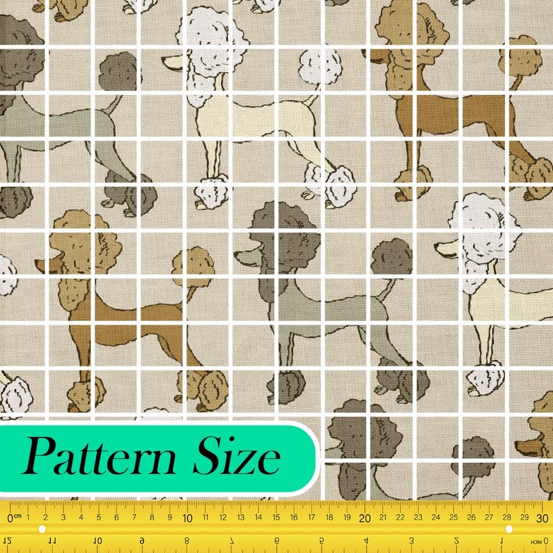 Cute Cartoon Poodle Theme Fabric, Premium Quality Fabric - for Quilting ...