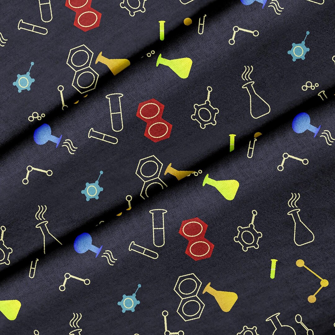 Science Chemistry Theme Fabric, Premium Quality Fabric - for Quilting ...