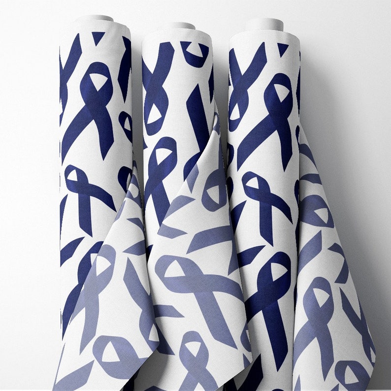 Color Cancer Ribbon Fabric, Premium Quality Fabric for Quilting, DIY ...