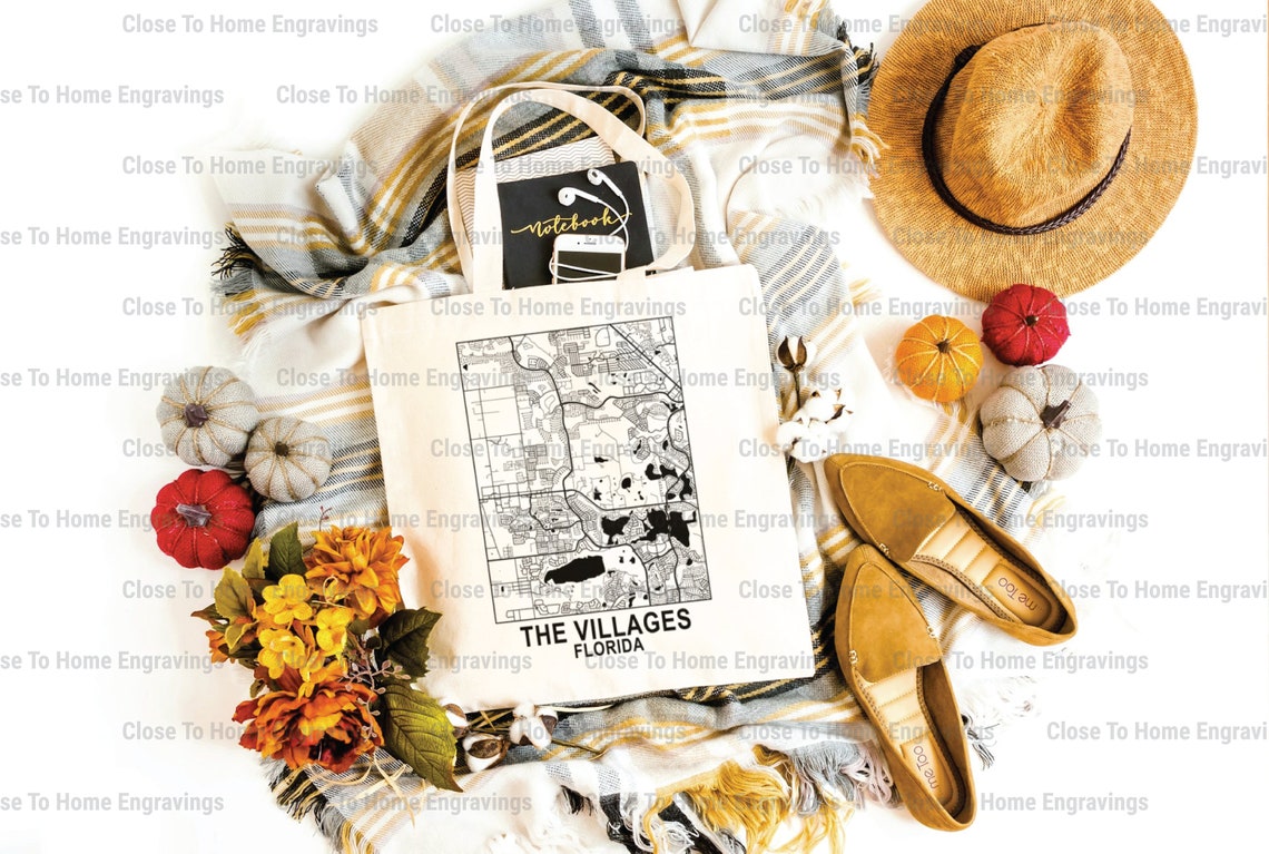 Florida, the Villages Map, Line Map Art, Printable Map (SVG, PNG, PDF ...