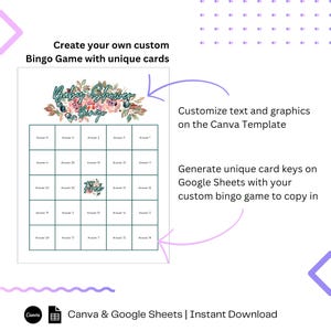 Custom Bingo Game | Unique Cards & Design Template - Etsy
