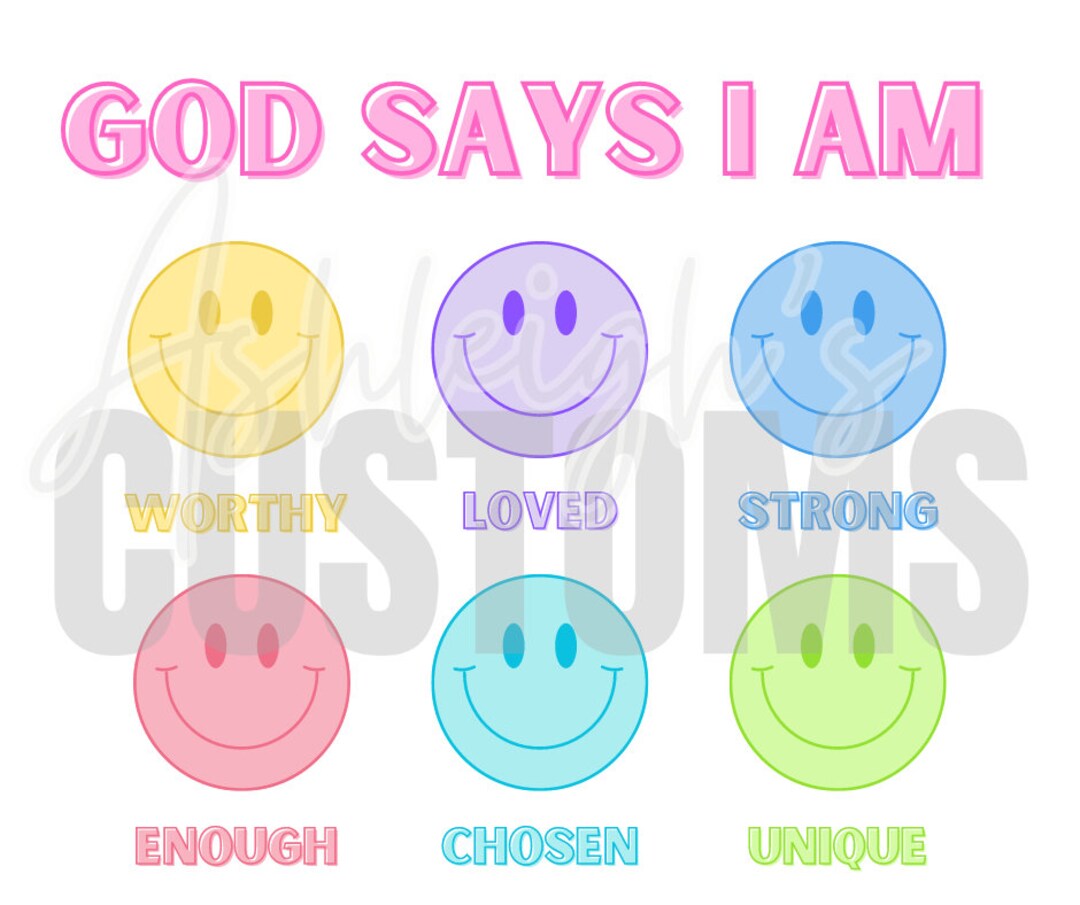 God Says I Am Smiley Neons PNG & SVG - Etsy