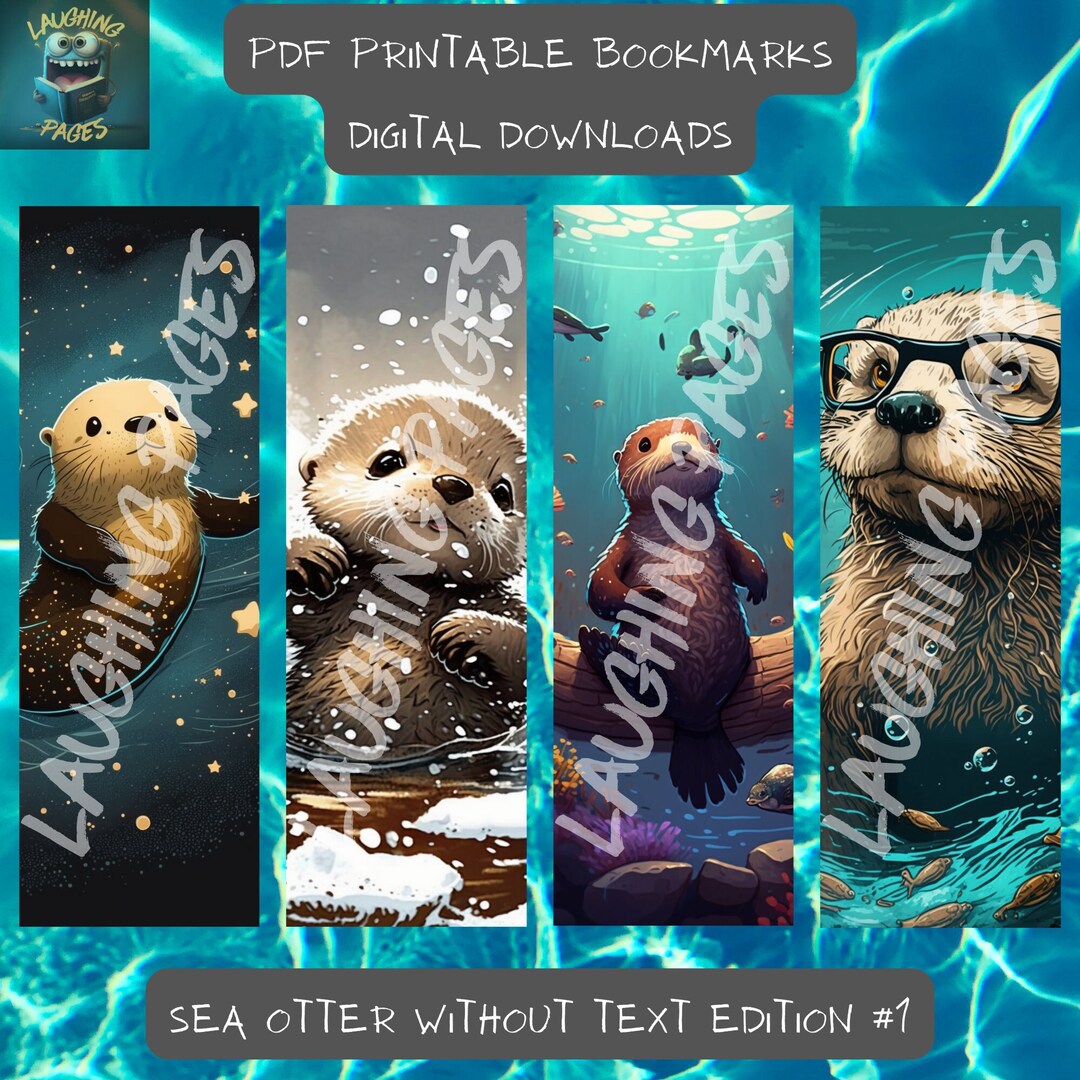 Sea Otters No Txt, Ed 1 Set of 4: Printable Bookmarks, Funny Quotes ...