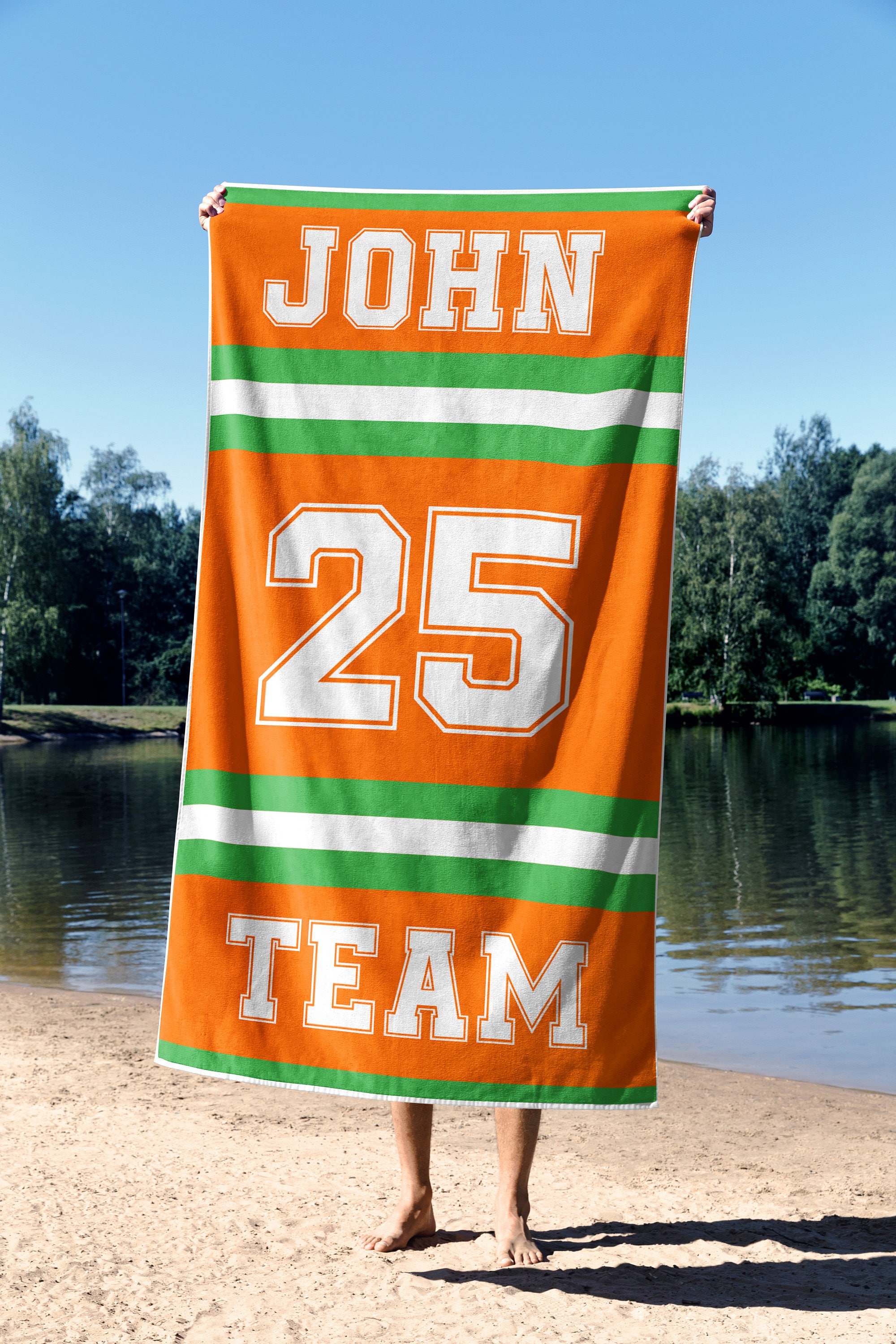 Personalized Sport Beach Towel, Custom Team Beach Towel, Custom Sport ...