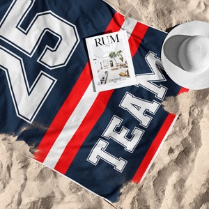 Personalized Sport Beach Towel, Custom Team Beach Towel, Custom Sport ...