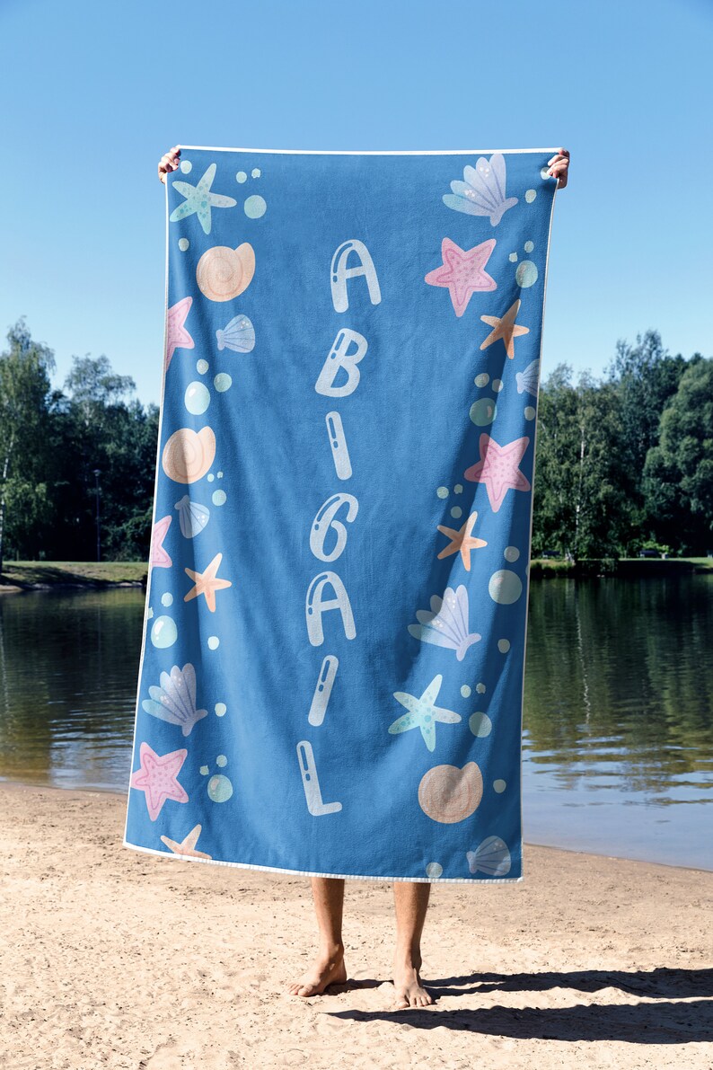 Personalized Sea Beach Towel Cute Marine Beach Towel Custom - Etsy