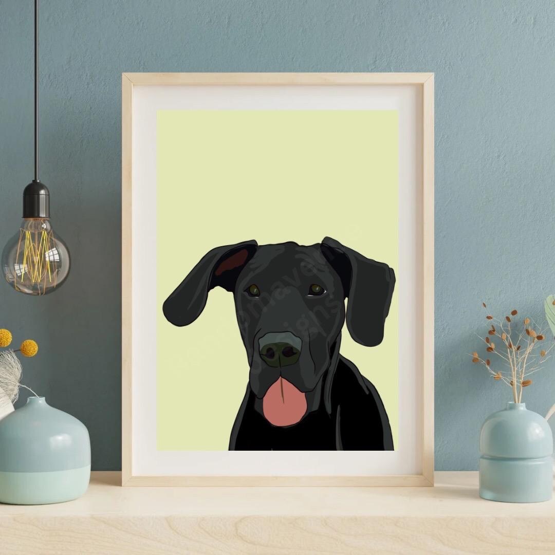 Great Dane Print, Great Dane Digital Download, Great Dane Art, Great ...