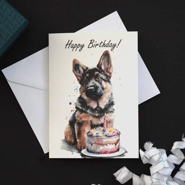 German Shepherd Birthday Cards - Etsy
