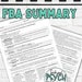 FBA Functional Behavior Assessment Summary Template School Psychology Special Ed,special ...