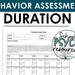 FBA Form Duration Data Sheet Behavior School Psychologist School Psych ...