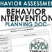 BIP Behavior Planning Meeting Form School Psychologist ABA Behavior ...