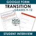 Transition Planning 9-12 STUDENT Google Form Special Education IEP SPED ...