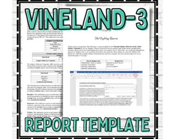 BASC 3 Report Template School Psychology Special Education Assessment ...