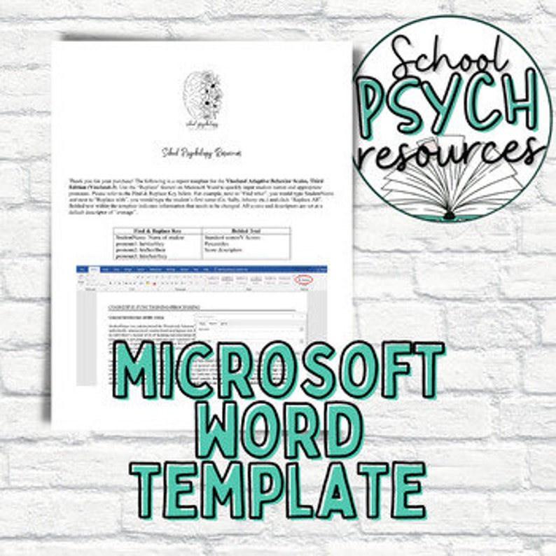 Vineland 3 Report Template School Psychology Special Education ...