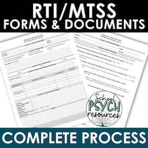 COMPLETE RTI MTSS Process Template & Forms Documentation Editable ...