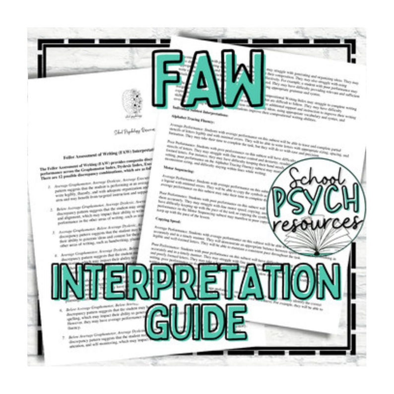 FAW Fiefer Writing Interpretation Guide School Psychology Special ...