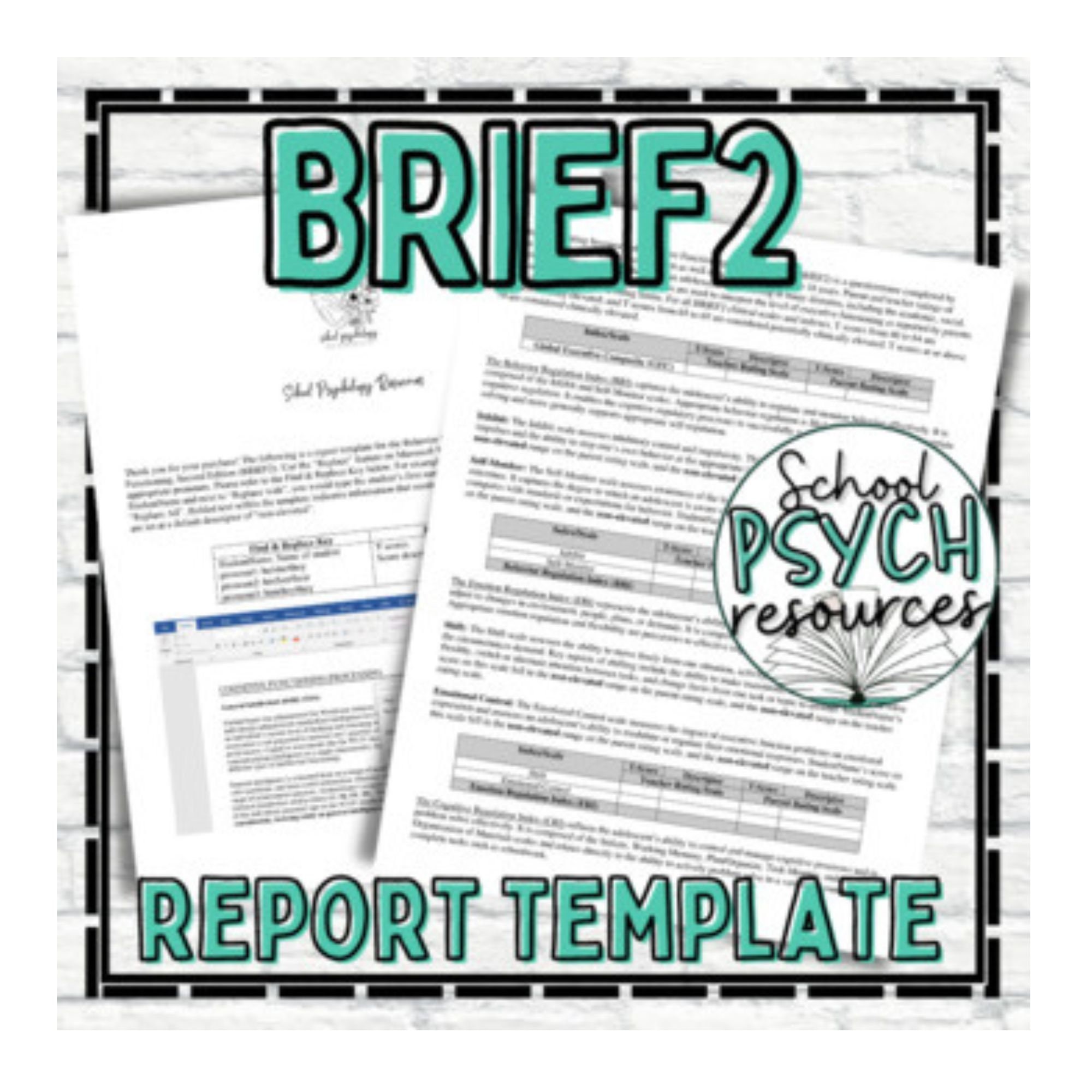 BRIEF 2 School Psychology Report Template Special Education Resources ...