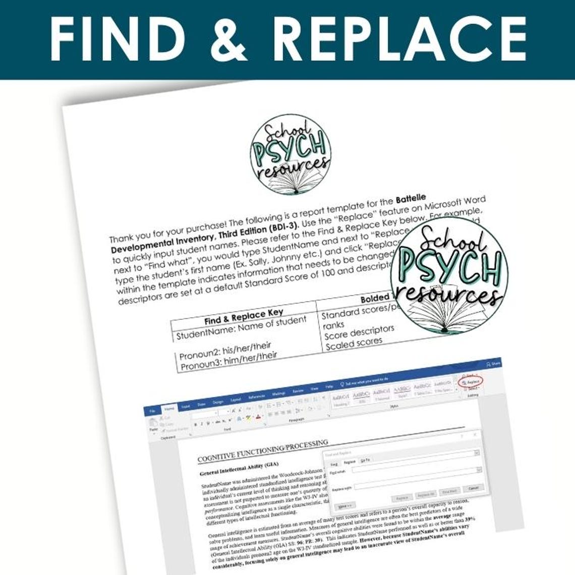 SRS Report Template School Psychology Special Education Assessment ...