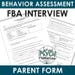 FBA Form Parent Interview Questionnaire SPED School Psychologist ...