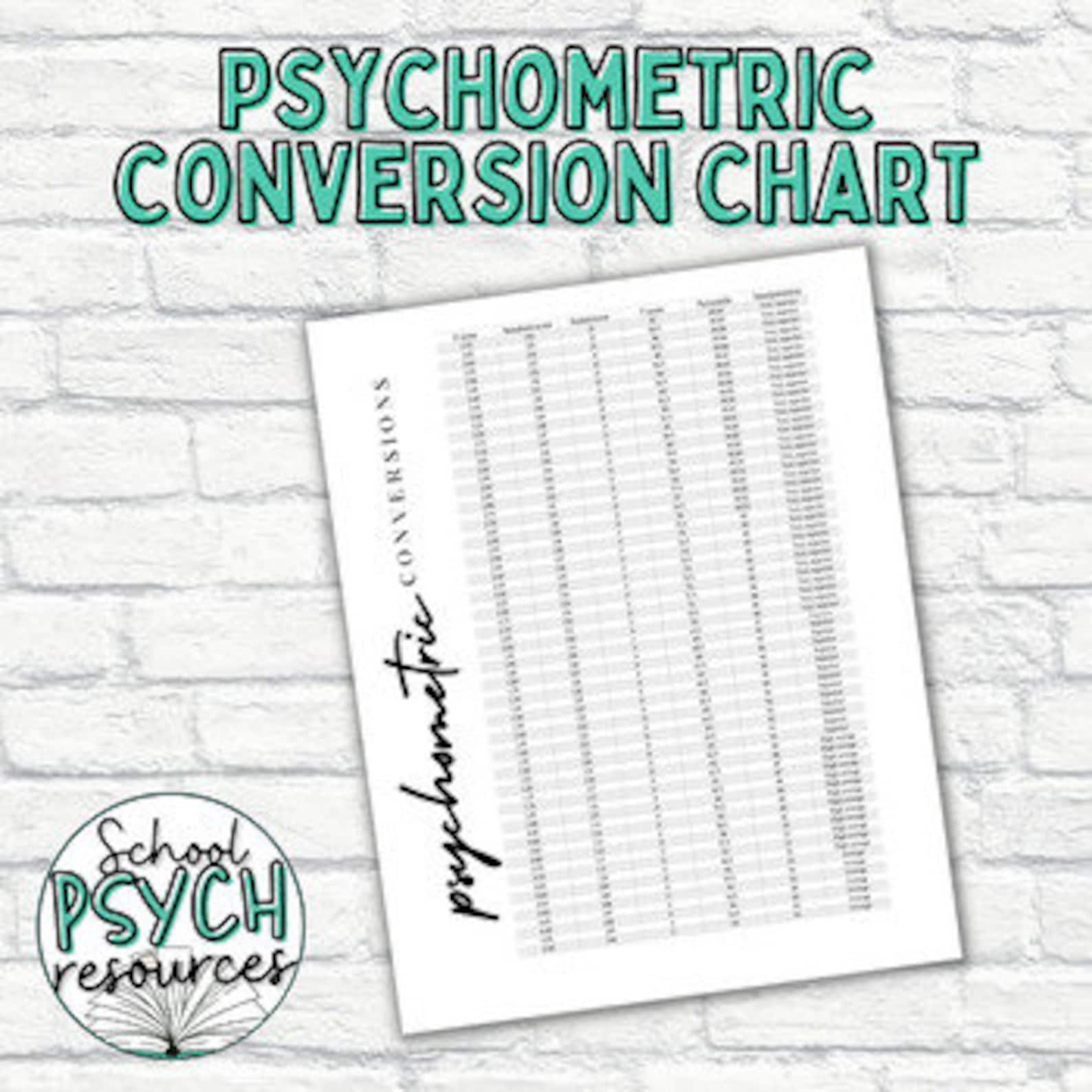 DIY Printable School Psychologist Planner Pages Psychometric Conversion ...