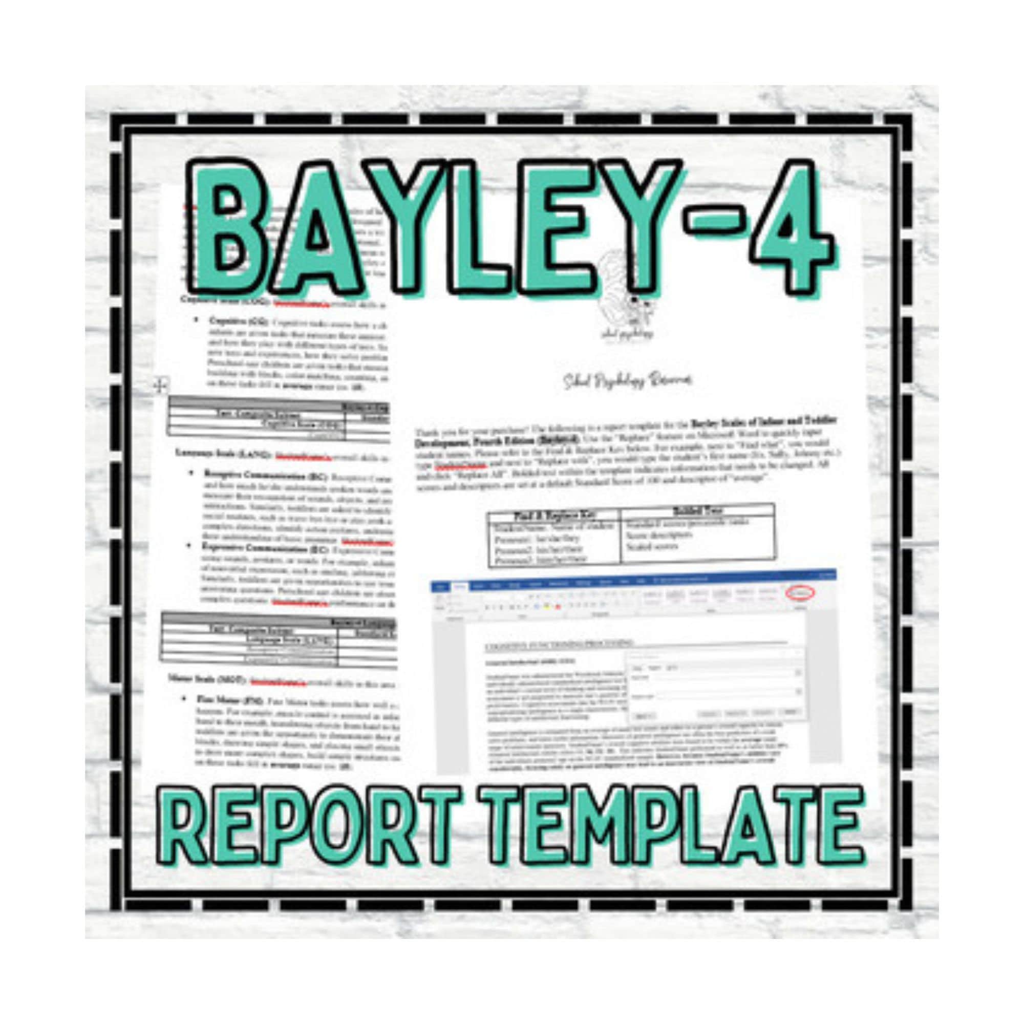 Bayley Report Template School Psychology Special Education Assessment, Special Education ...