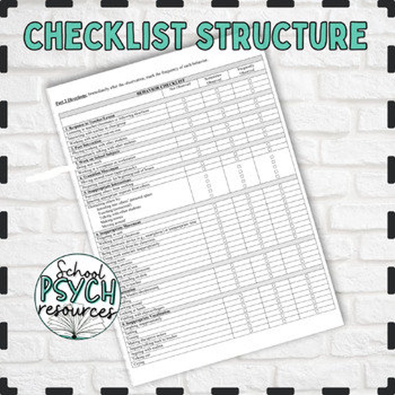 FBA Structured Class Observation Form School Psychologist Behavior ...
