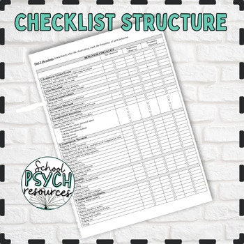FBA Structured Class Observation Form School Psychologist Behavior ...