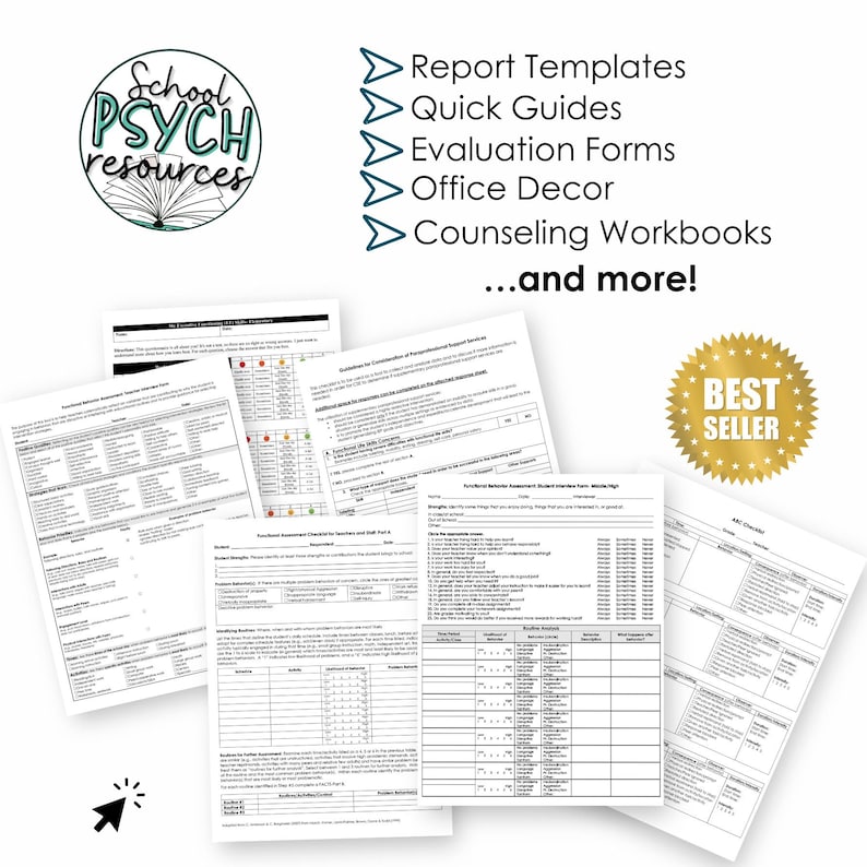 WJ ECAD Report Template School Psychology Special Education Assessment ...