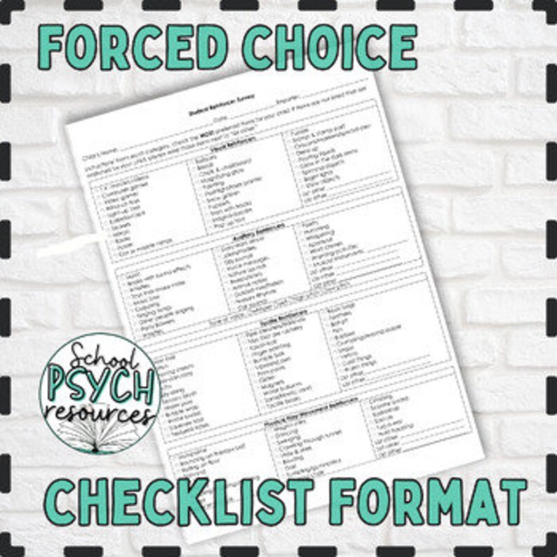 FBA Forms Reinforcement Parent Checklist School Psychologist Behavior ...