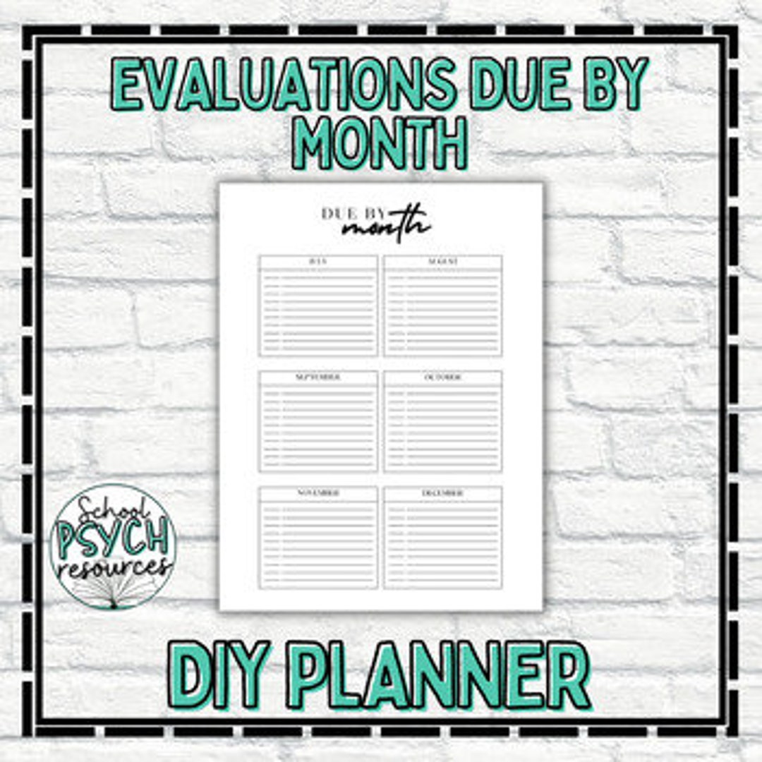 DIY Printable School Psychologist Planner Pages: Evaluations Due by ...