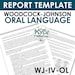 WJ Oral Language Report Template School Psychology Special Education ...