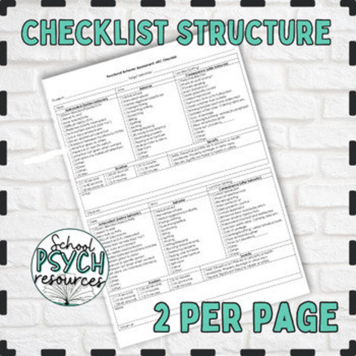 FBA ABC Checklist Behavior Data Form School Psychologist Behavior ...
