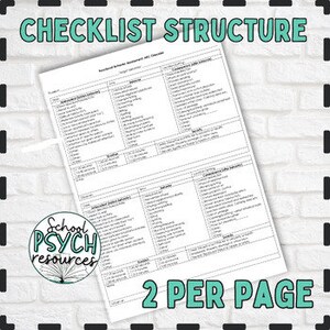FBA ABC Checklist Behavior Data Form School Psychologist Behavior ...