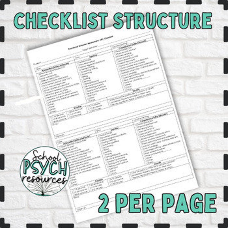 FBA ABC Checklist Behavior Data Form School Psychologist Behavior ...