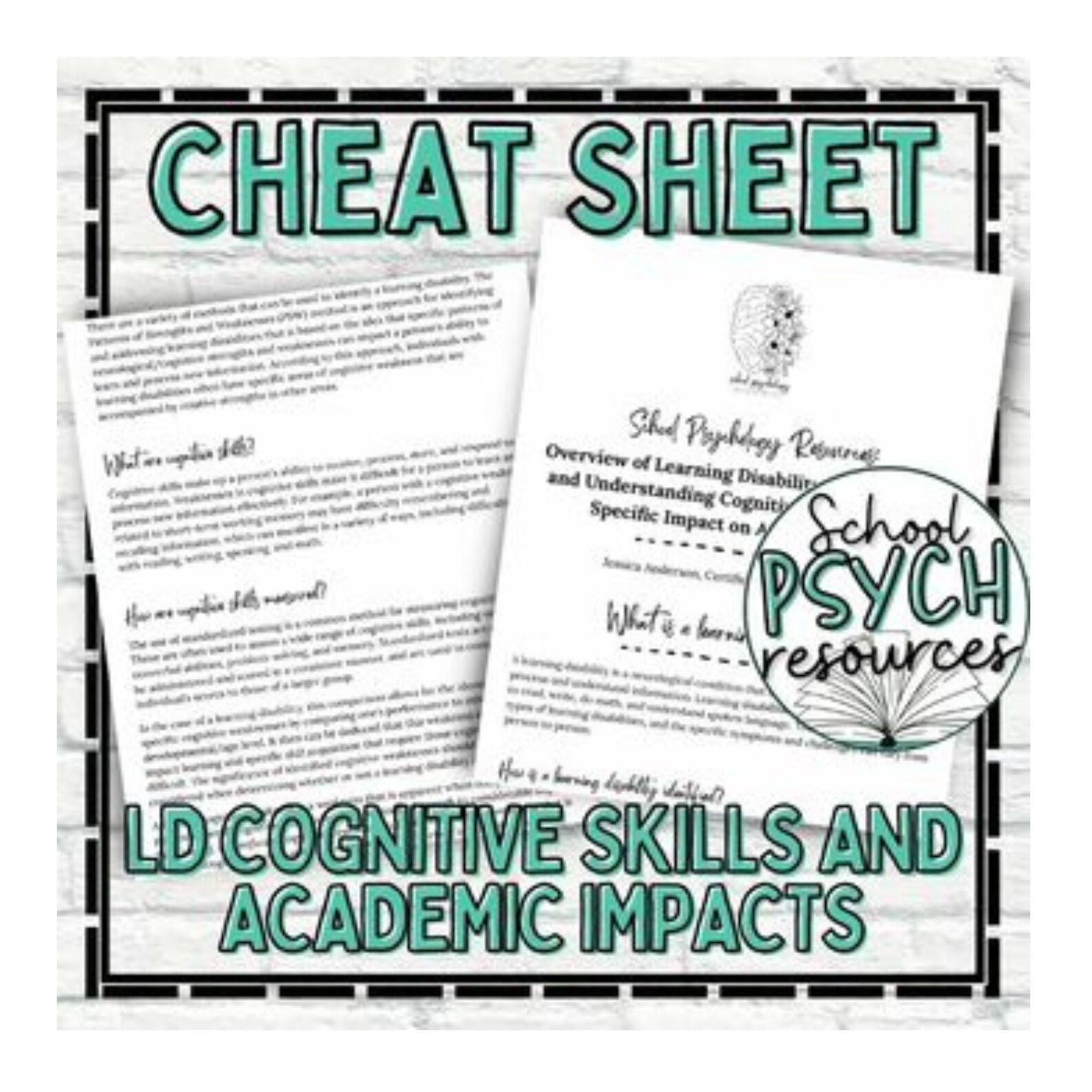 Digital Resource Cheat Sheet LD Cognitive Skills and Academic Impacts ...
