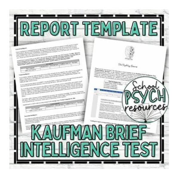 Brief Intelligence Test Template - Etsy
