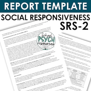 SRS Report Template School Psychology Special Education Assessment ...