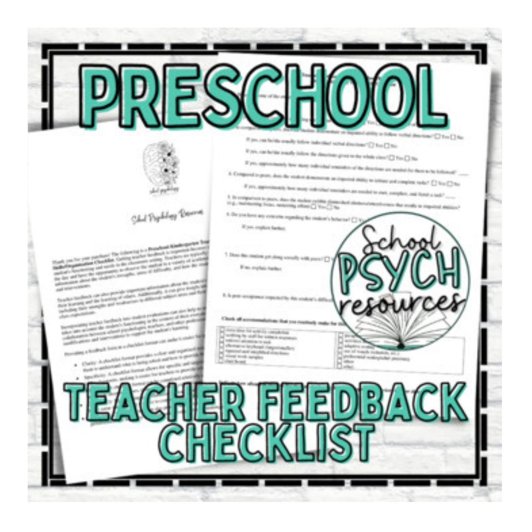 School Psychology Special Education Preschool Teacher Input Feedback ...