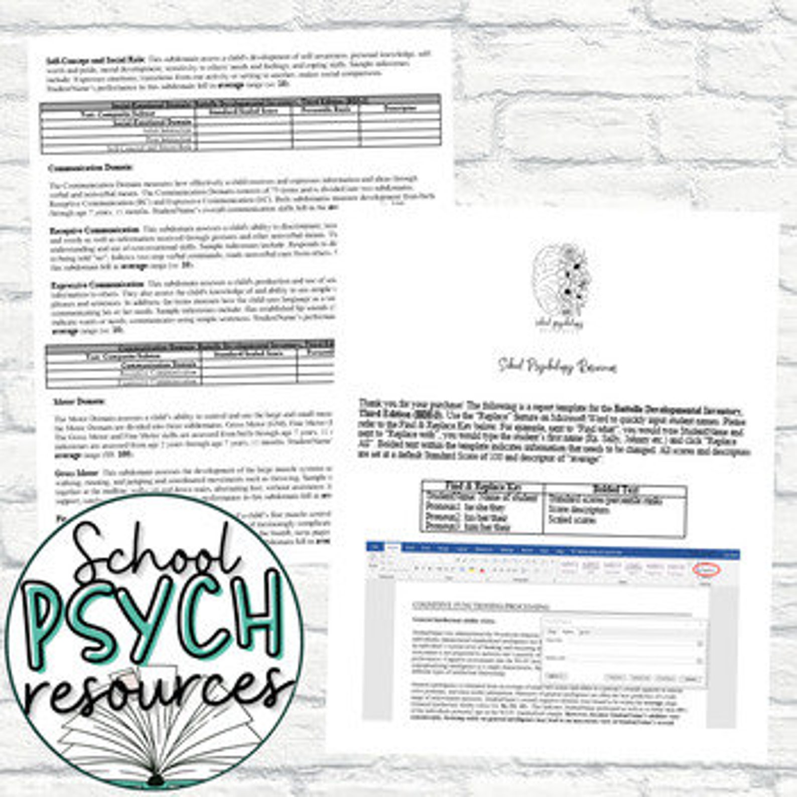 ASRS Report Template School Psychology Special Education Assessment ...