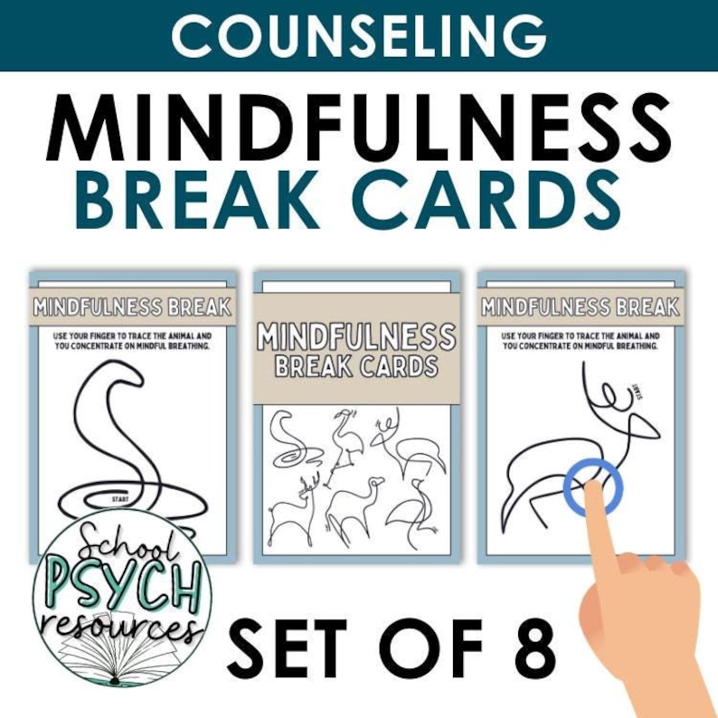 Mindfulness Break Cards Relaxation Breathing Counseling Therapy ...