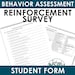 FBA Form Reinforcement Inventory School Psychologist Behavior Special ...