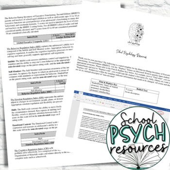 BRIEF 2 School Psychology Report Template Special Education Resources ...