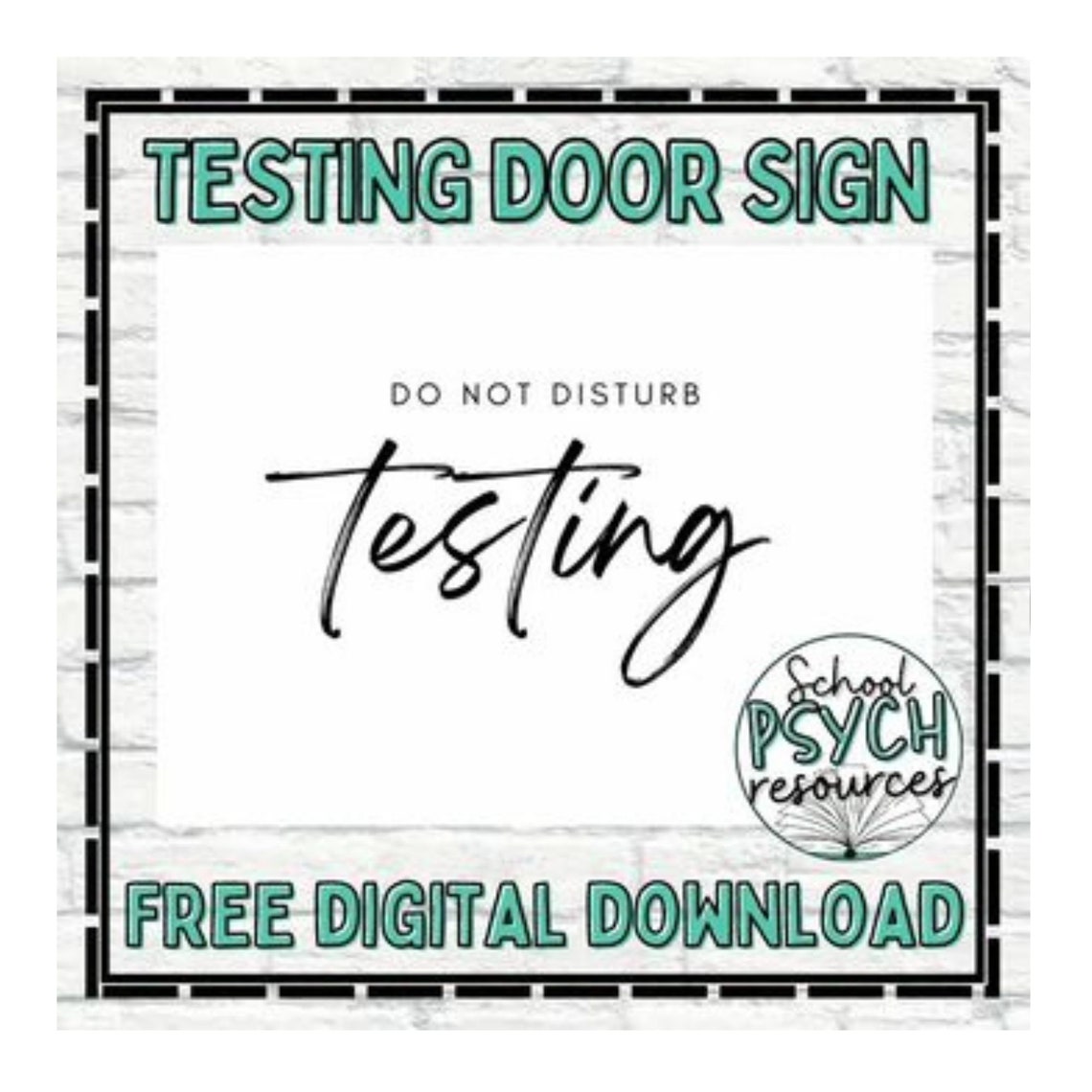 FREE Do Not Disturb Testing Door Sign School Psychologist, Special ...