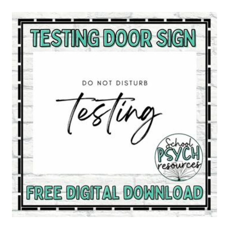 FREE Do Not Disturb Testing Door Sign School Psychologist, Special ...