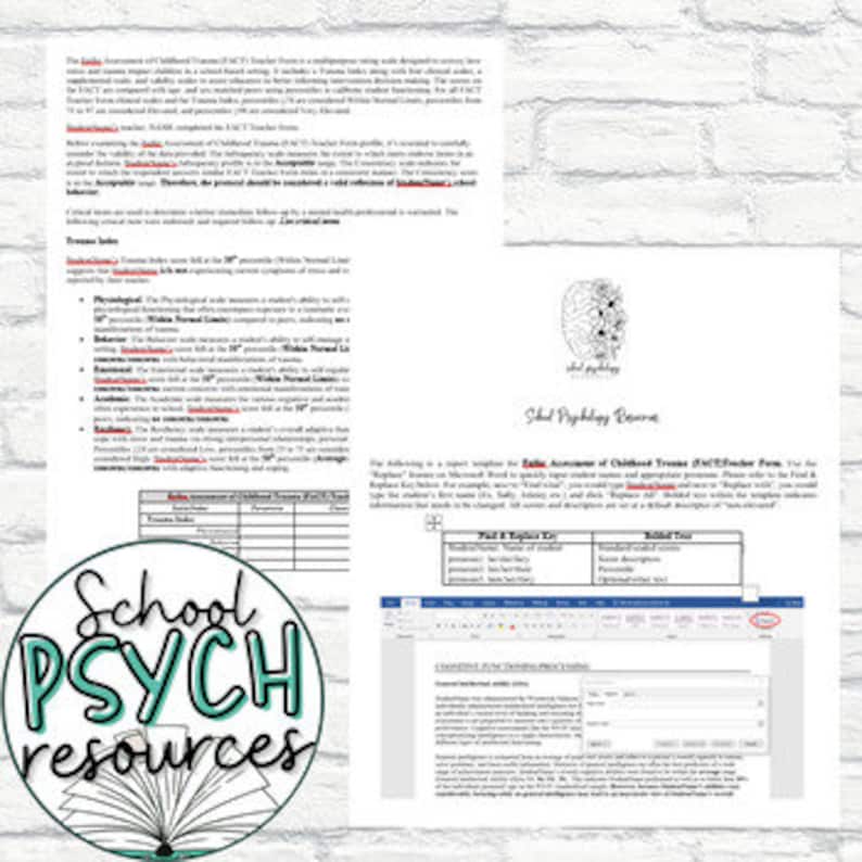 CEFI Report Template School Psychology Special Education Assessment ...